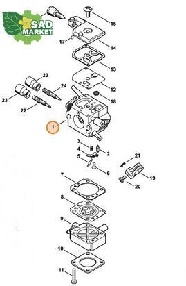 Карбюратор до мотокоси STIHL FS 120 2-MIX (4134/28) купити в Києві ...